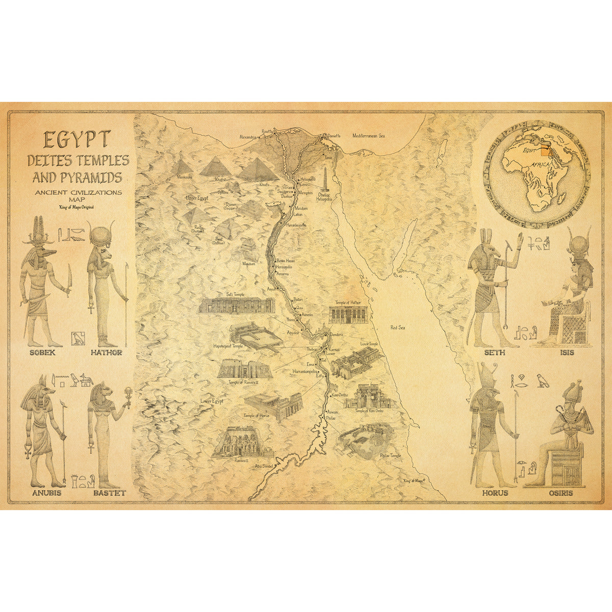 EGYPT - Gods Pyramids and temples – King of Maps