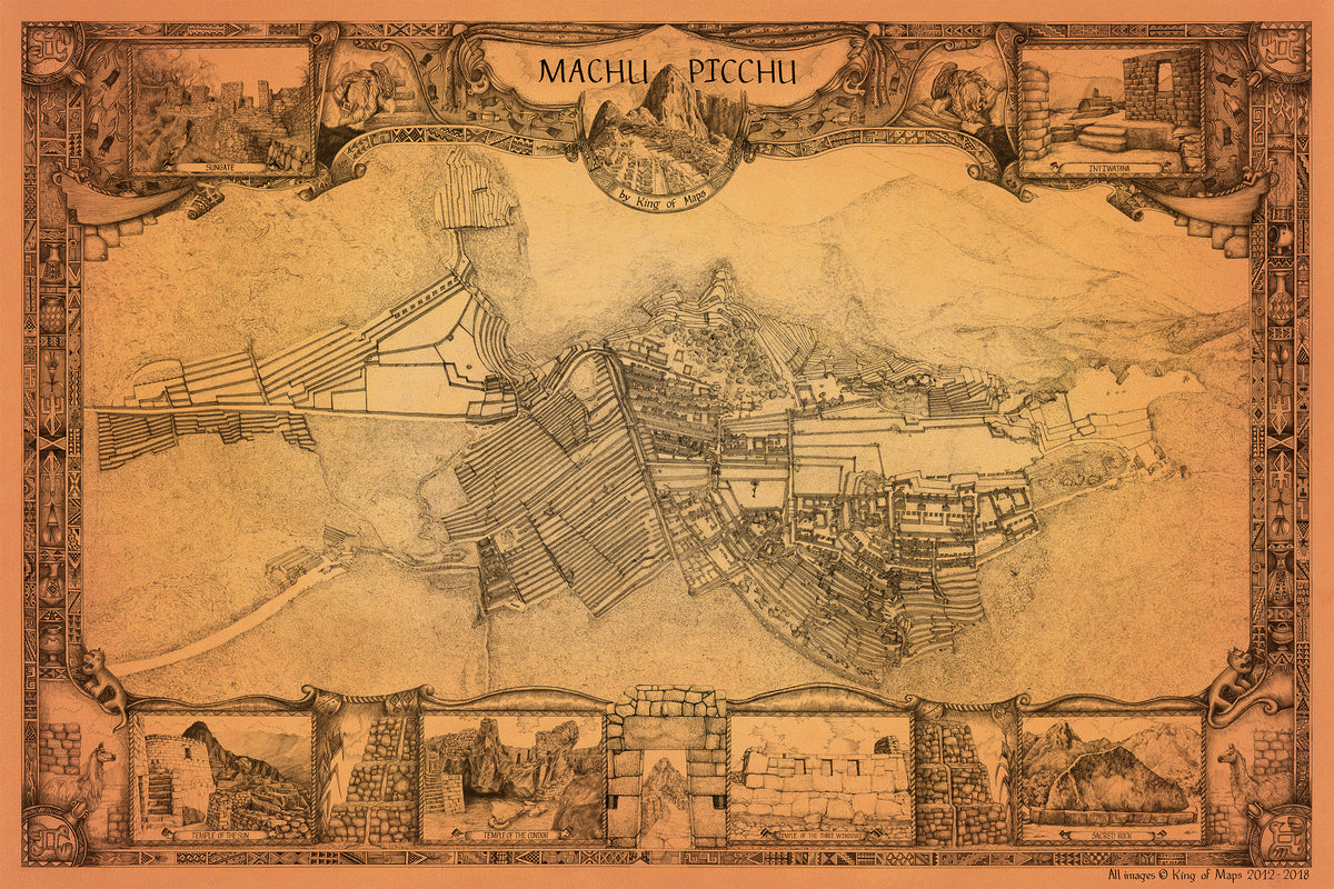 MACHU PICCHU CARTOGRAPHIC MAP - the most accurate rendition of Machu P ...